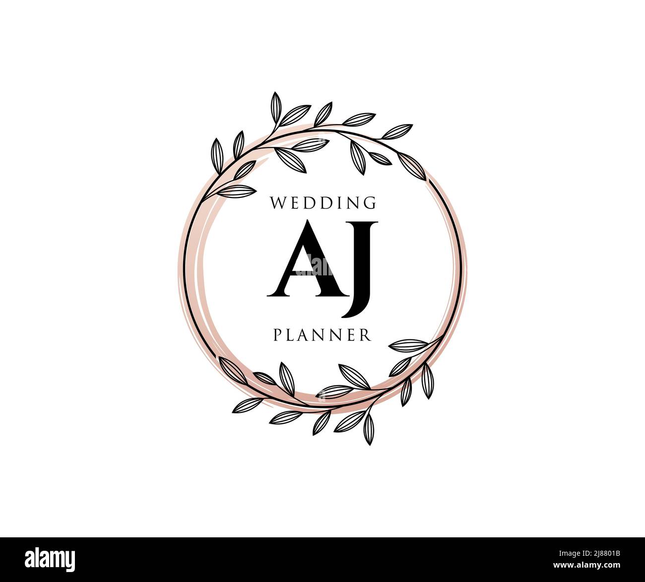 AJ Initials letter Wedding monogram logos collection, hand drawn modern ...