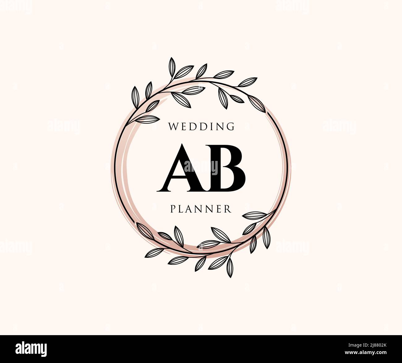AB Initials letter Wedding monogram logos collection, hand drawn modern ...