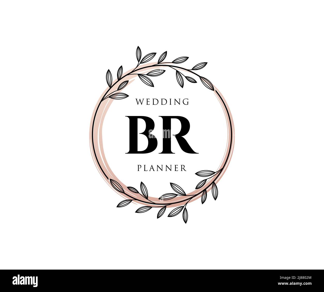 BR Initials letter Wedding monogram logos collection, hand drawn modern ...