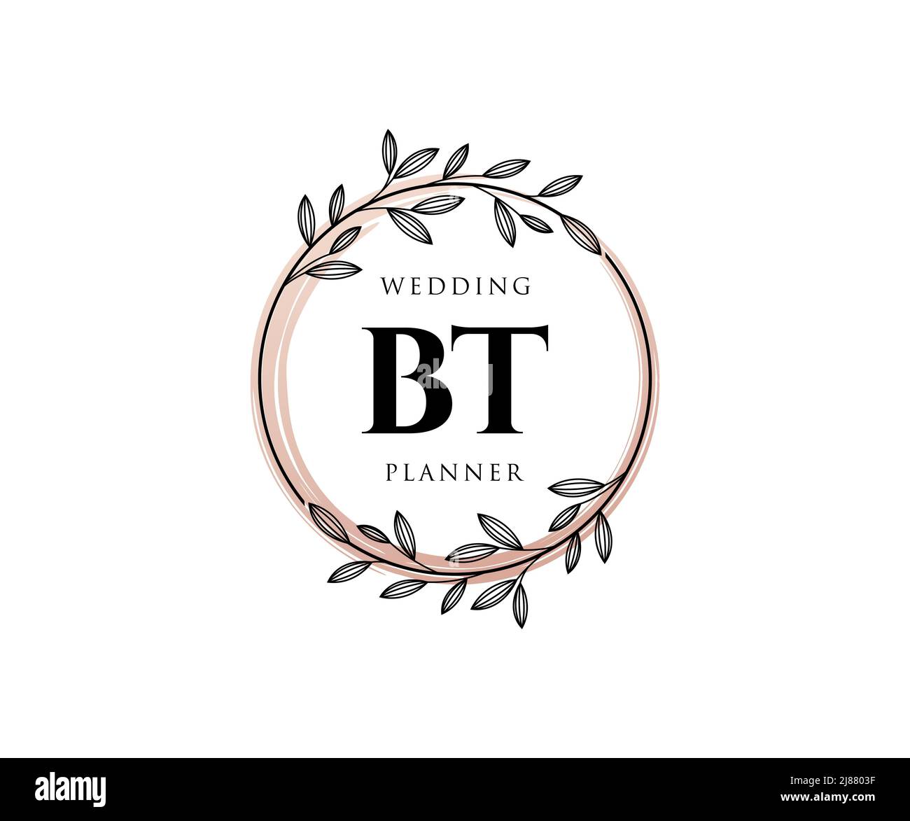 BT Initials letter Wedding monogram logos collection, hand drawn modern ...