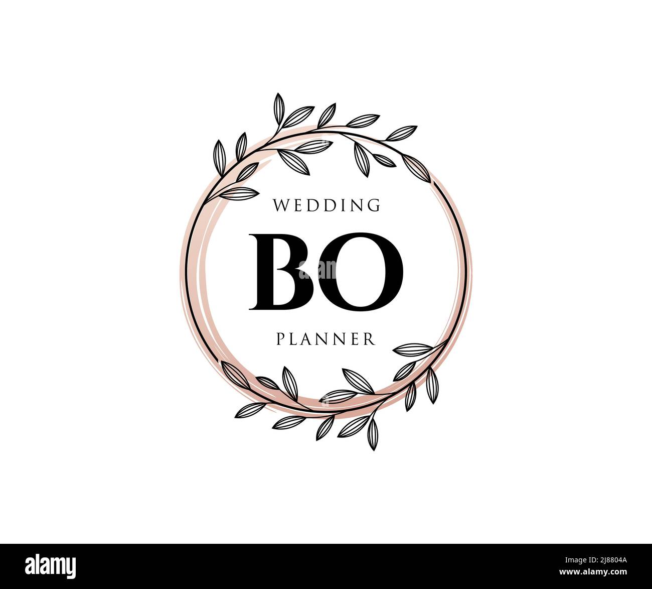 BO Initials letter Wedding monogram logos collection, hand drawn modern ...