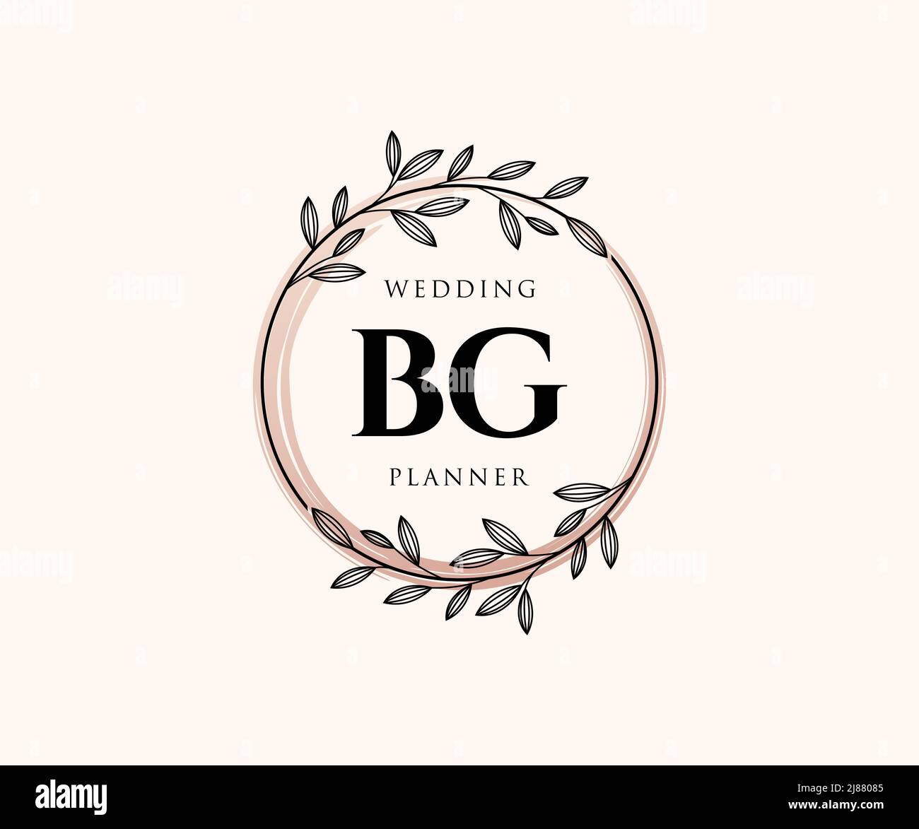 BG Initials letter Wedding monogram logos collection, hand drawn modern ...
