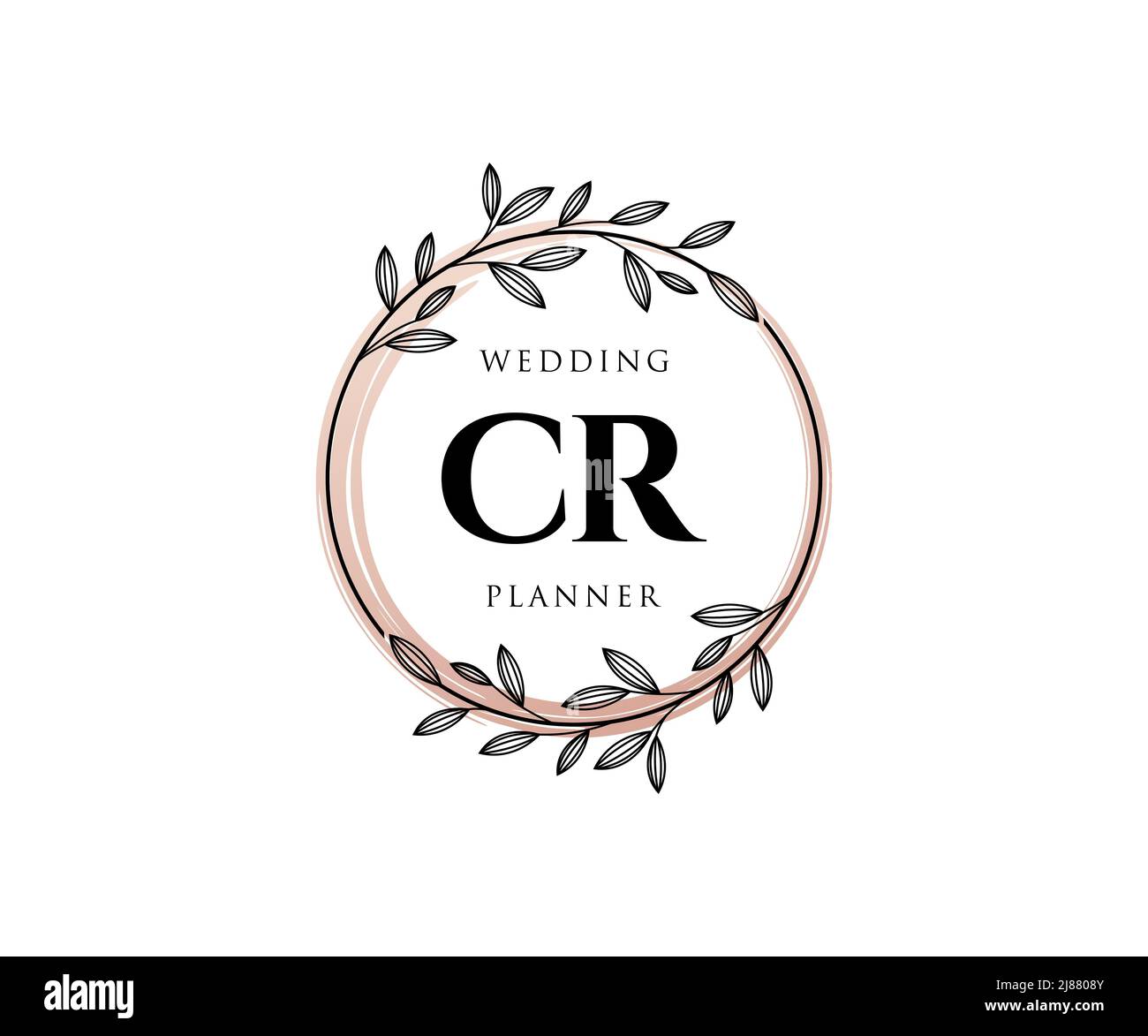 CR Initials letter Wedding monogram logos collection, hand drawn modern ...