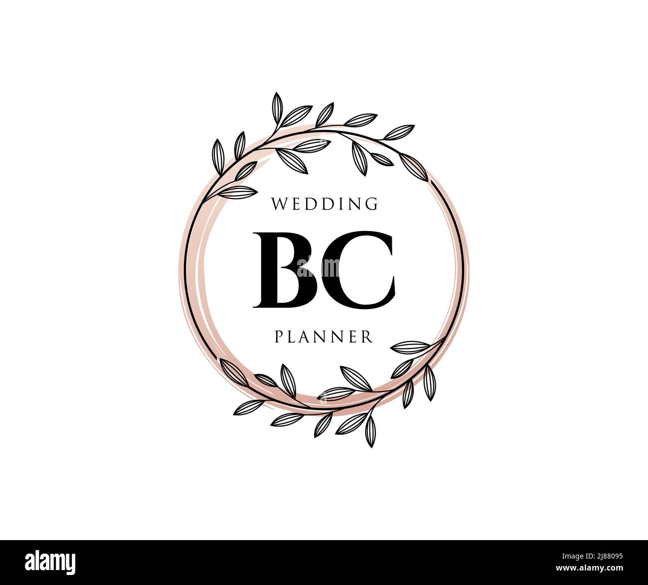 BC Initials letter Wedding monogram logos collection, hand drawn modern ...