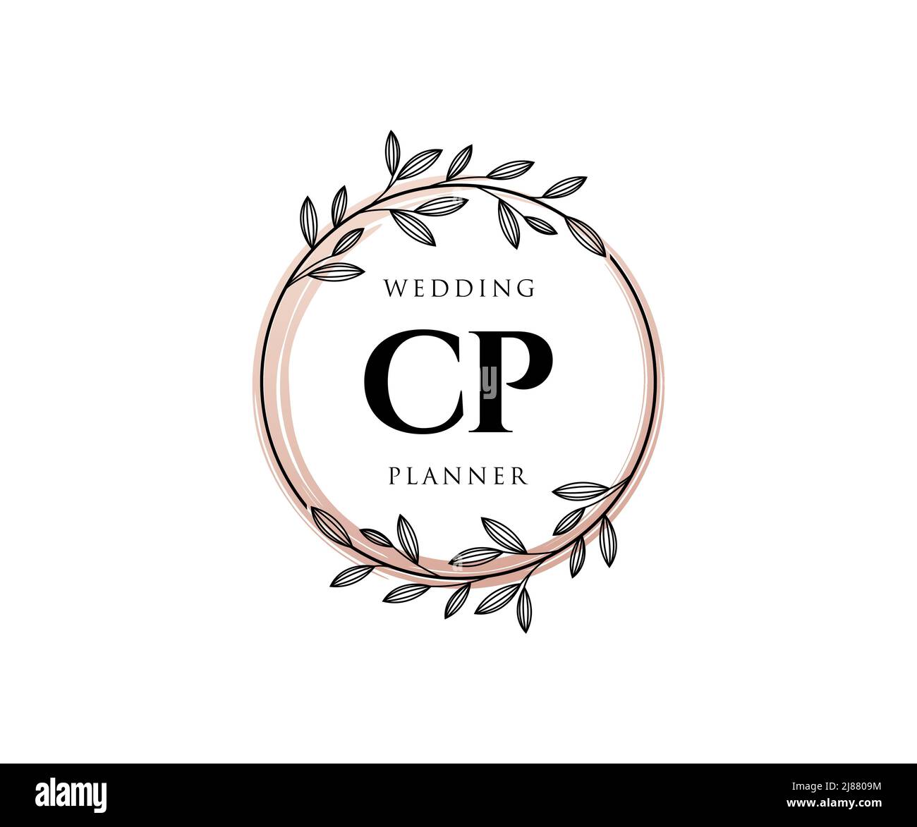 CP Initials letter Wedding monogram logos collection, hand drawn modern minimalistic and floral ...
