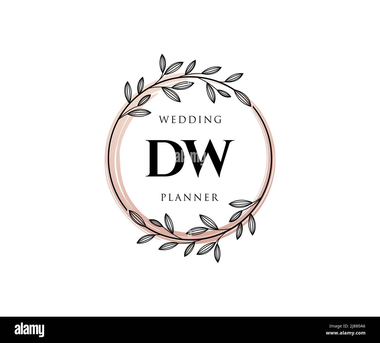 DW Initials letter Wedding monogram logos collection, hand drawn modern ...
