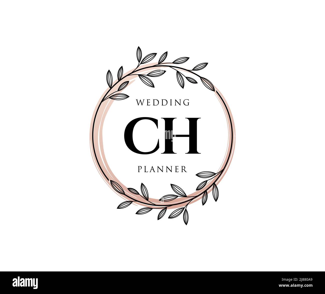 CH Initials letter Wedding monogram logos collection, hand drawn modern ...