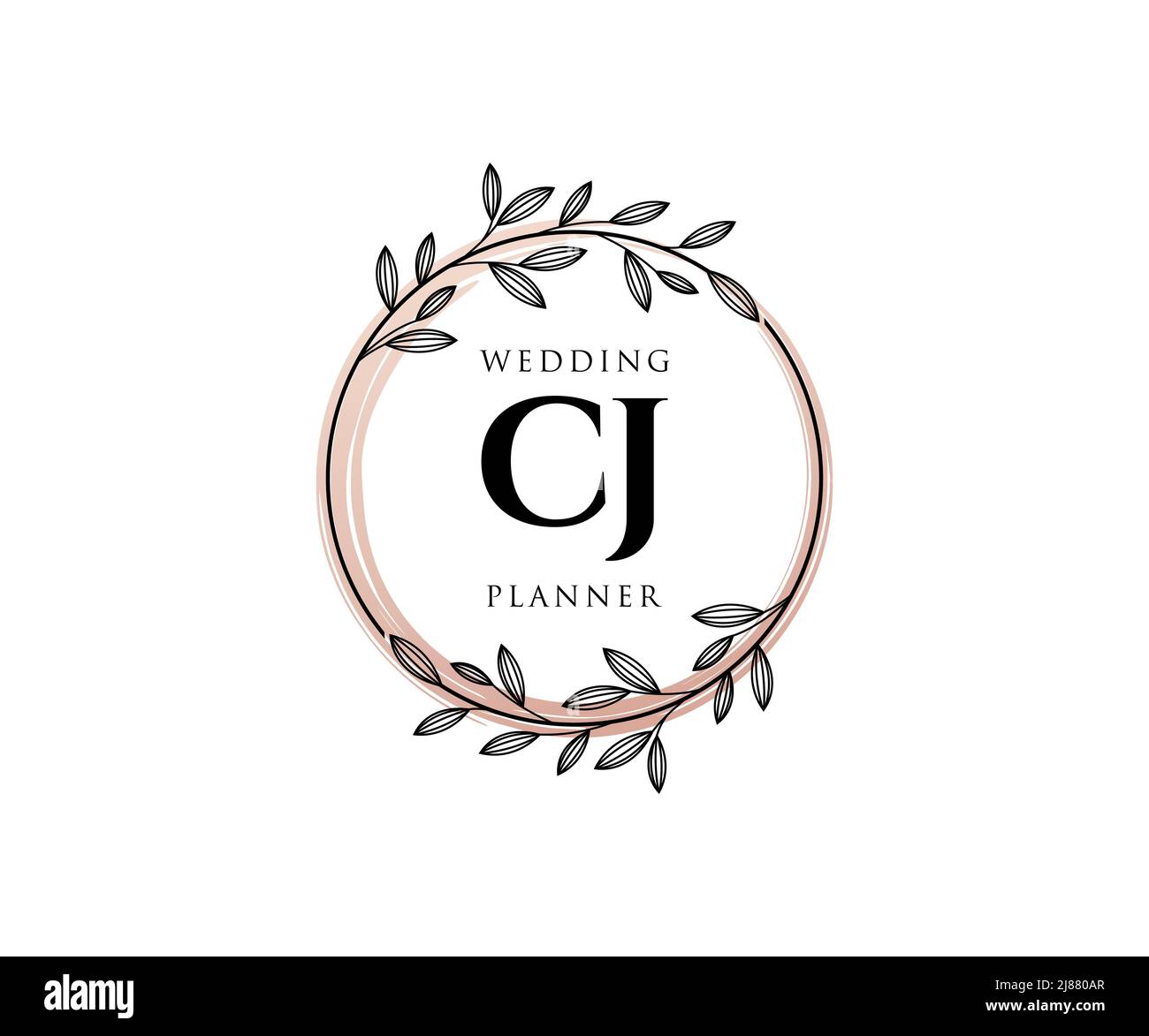 CJ Initials letter Wedding monogram logos collection, hand drawn modern ...