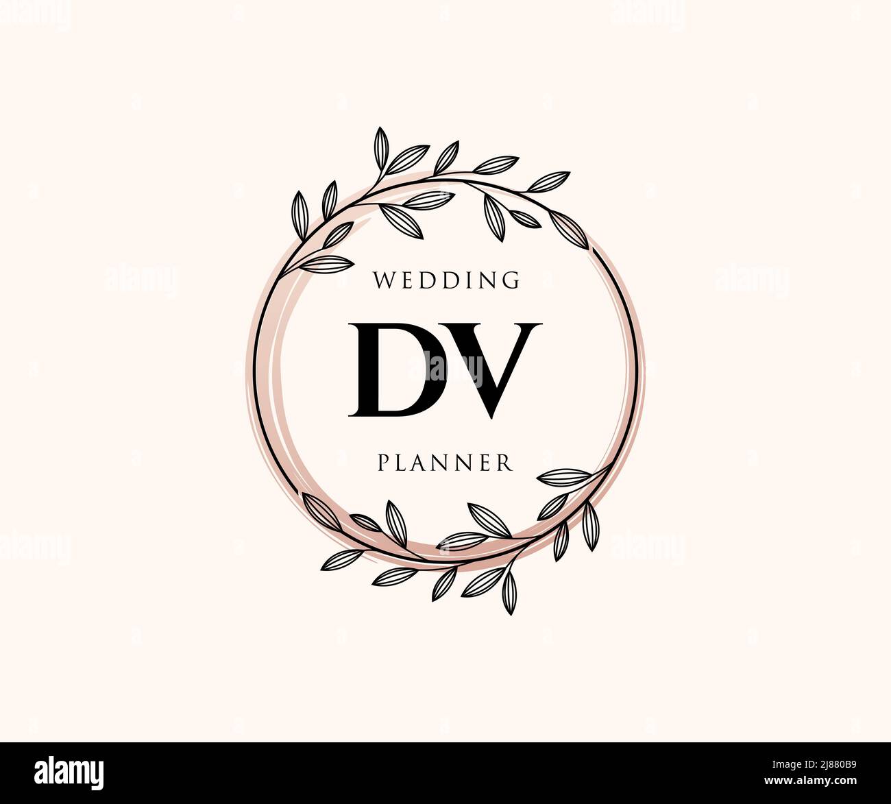 DV Initials letter Wedding monogram logos collection, hand drawn modern ...