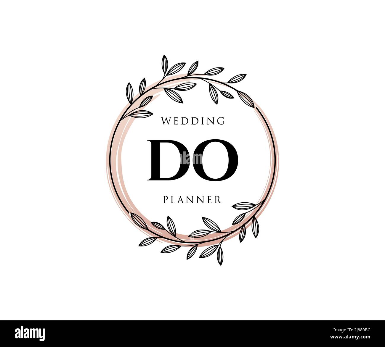 DO Initials letter Wedding monogram logos collection, hand drawn modern ...