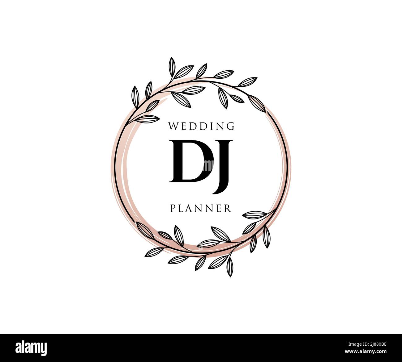 DJ Initials letter Wedding monogram logos collection, hand drawn modern ...