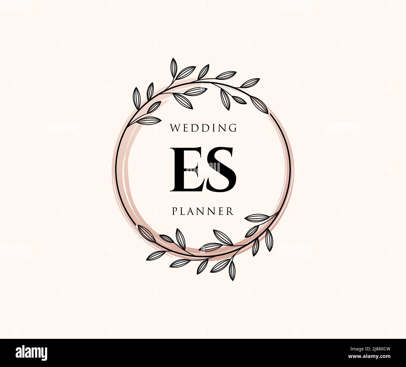 ES Initials letter Wedding monogram logos collection, hand drawn modern ...