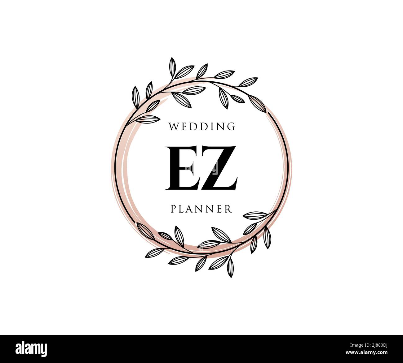 EZ Initials letter Wedding monogram logos collection, hand drawn modern ...