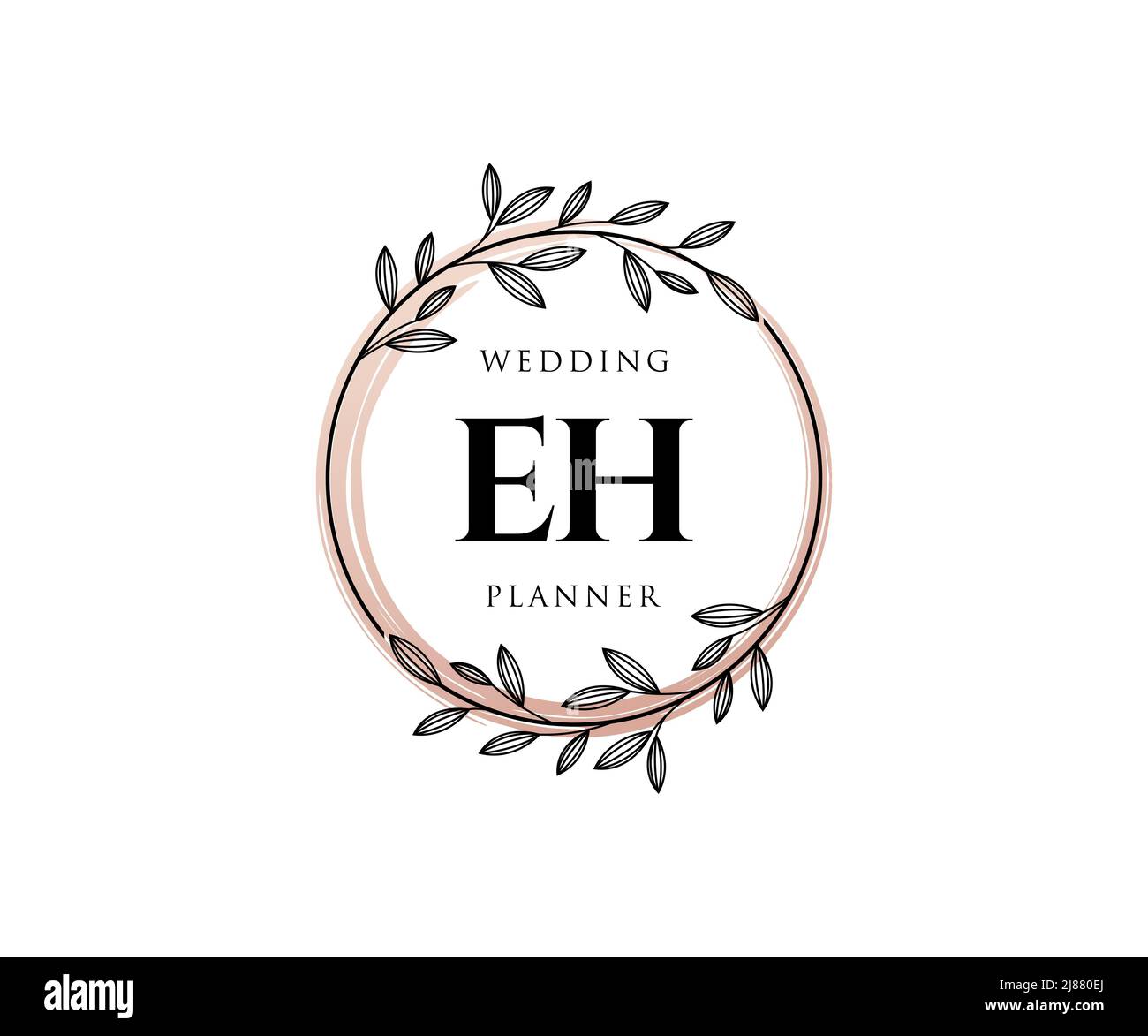 EH Initials letter Wedding monogram logos collection, hand drawn modern ...