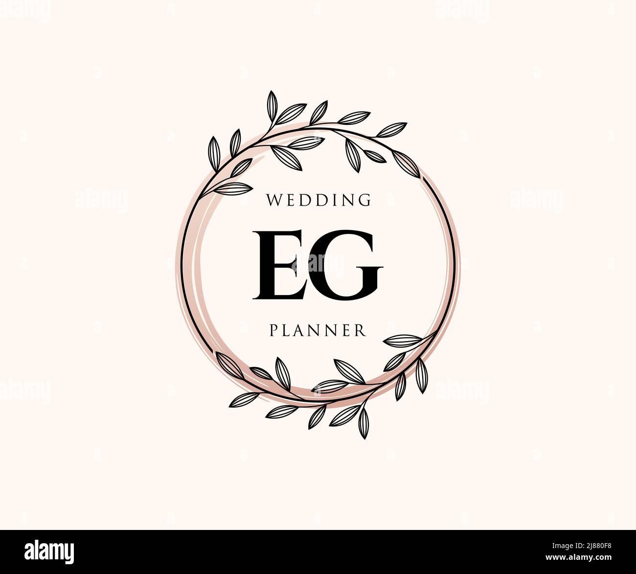 EG Initials letter Wedding monogram logos collection, hand drawn modern ...