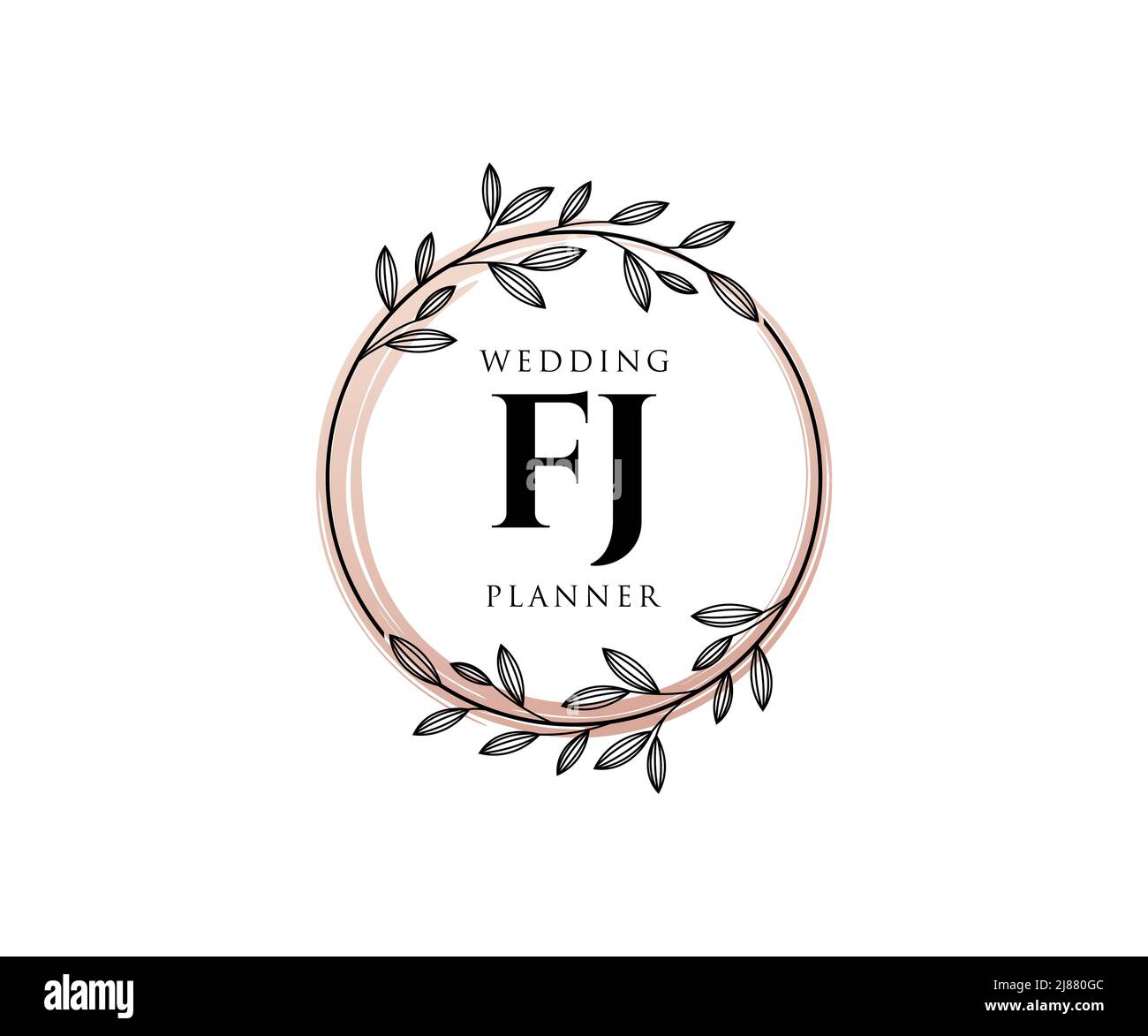 FJ Initials letter Wedding monogram logos collection, hand drawn modern ...