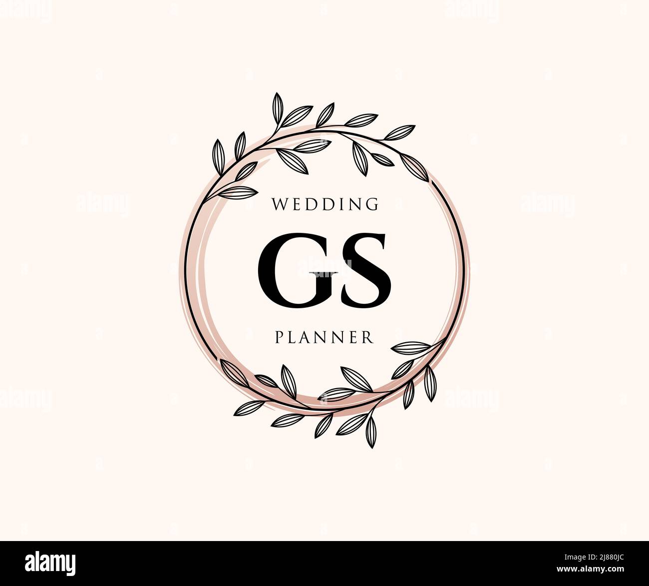 GS Initials letter Wedding monogram logos collection, hand drawn modern ...