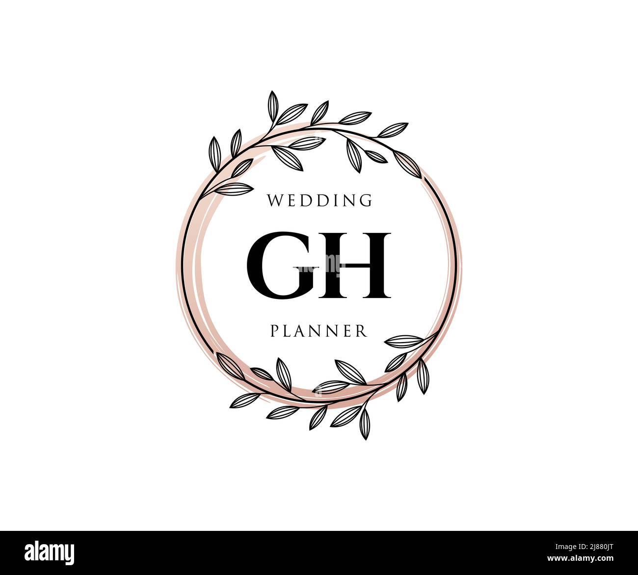 GH Initials letter Wedding monogram logos collection, hand drawn modern ...