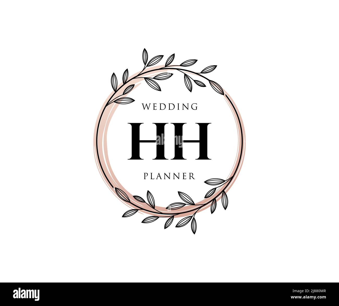 HH Initials letter Wedding monogram logos collection, hand drawn modern ...