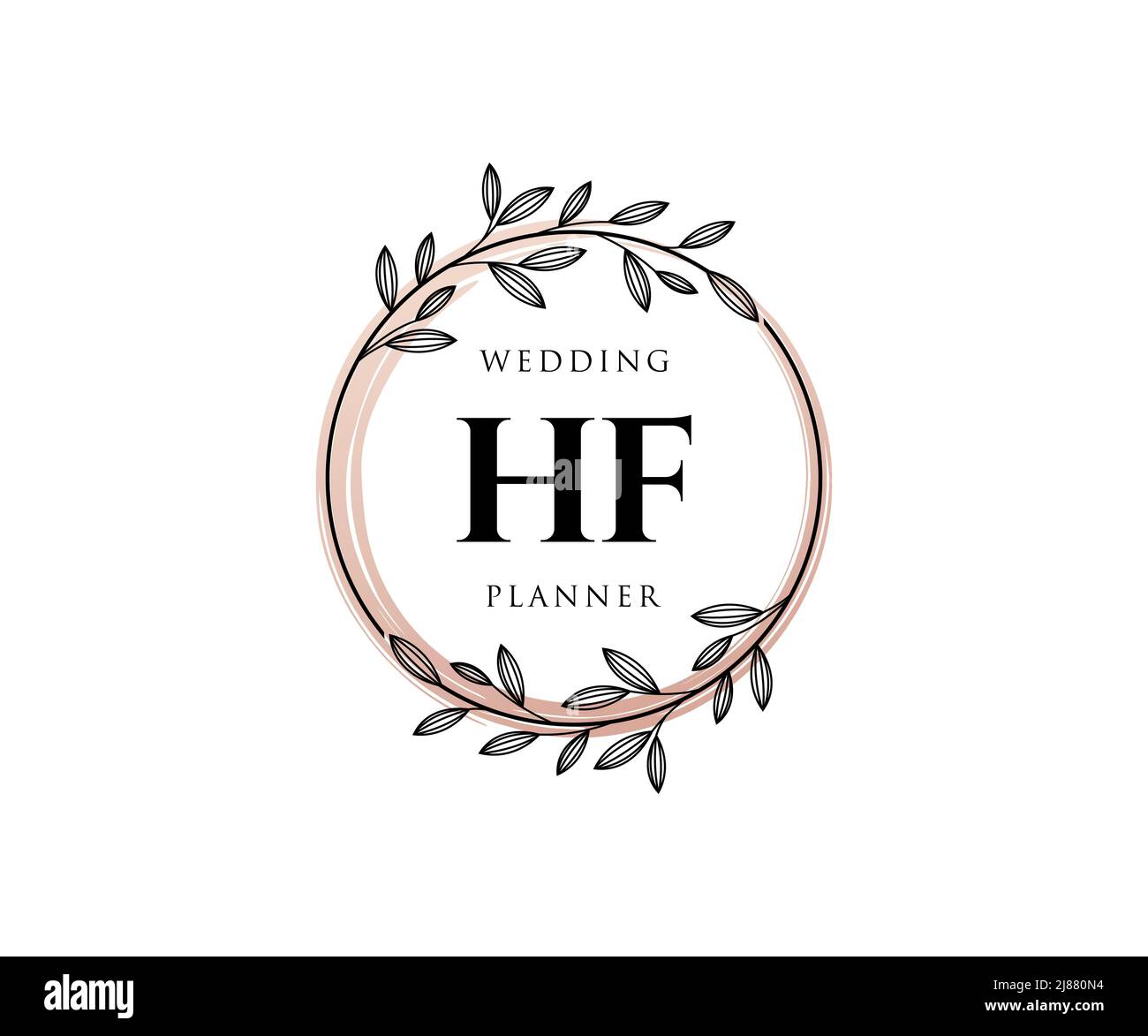 HF Initials letter Wedding monogram logos collection, hand drawn modern ...