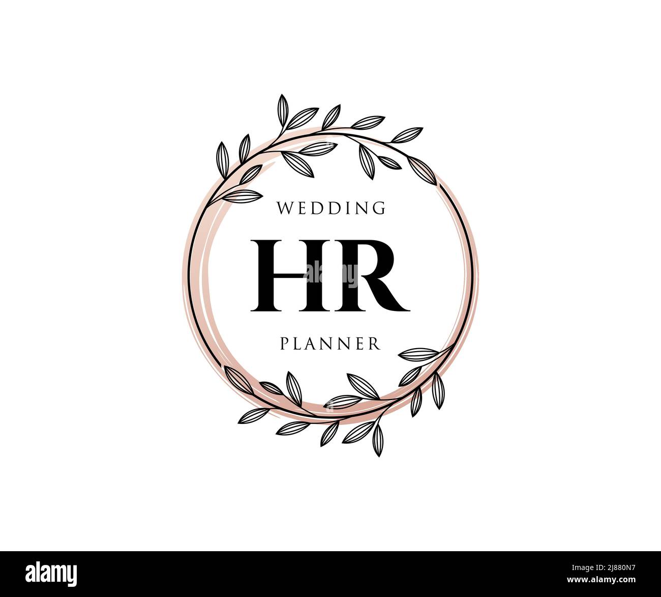 HR Initials letter Wedding monogram logos collection, hand drawn modern ...