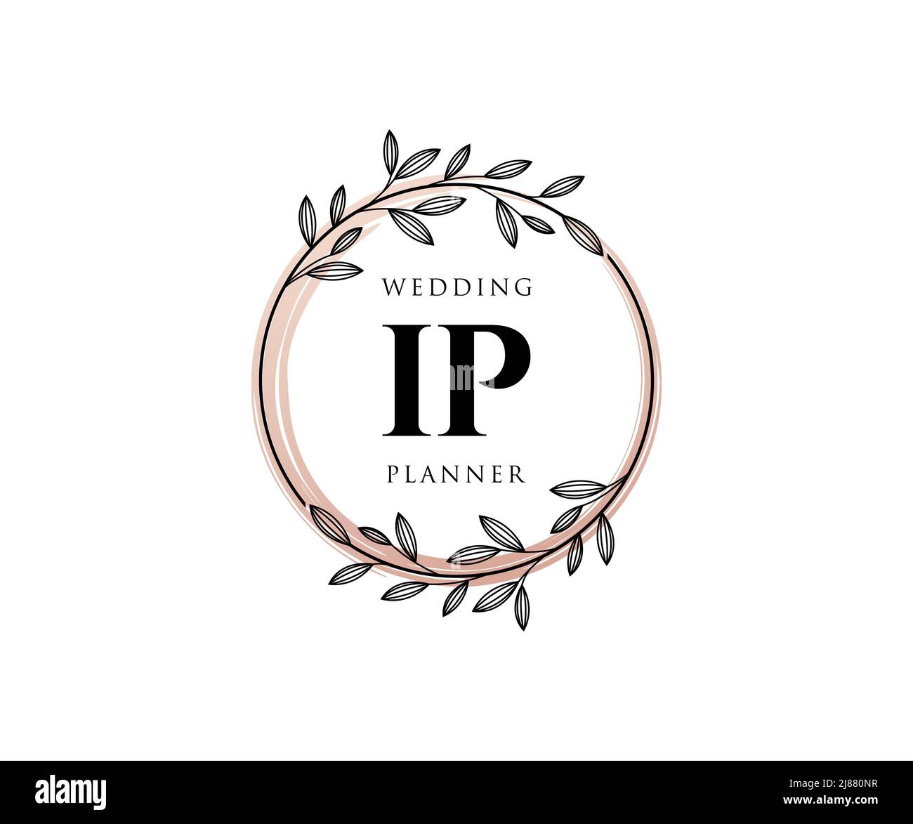 IP Initials letter Wedding monogram logos collection, hand drawn modern ...
