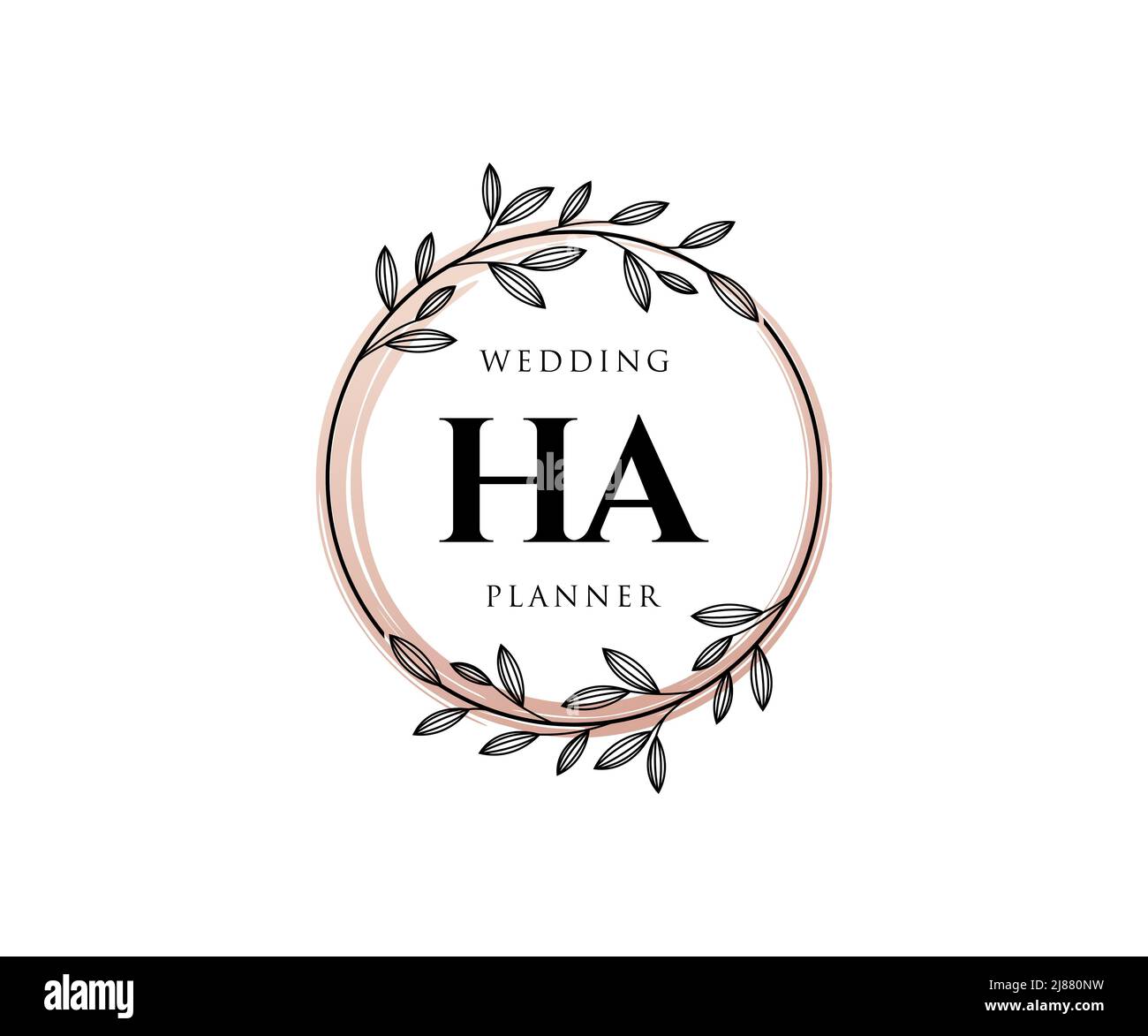 HA Initials letter Wedding monogram logos collection, hand drawn modern ...