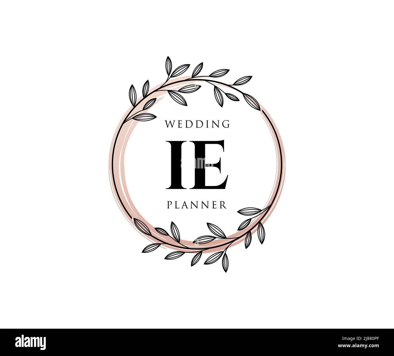 IE Initials letter Wedding monogram logos collection, hand drawn modern ...