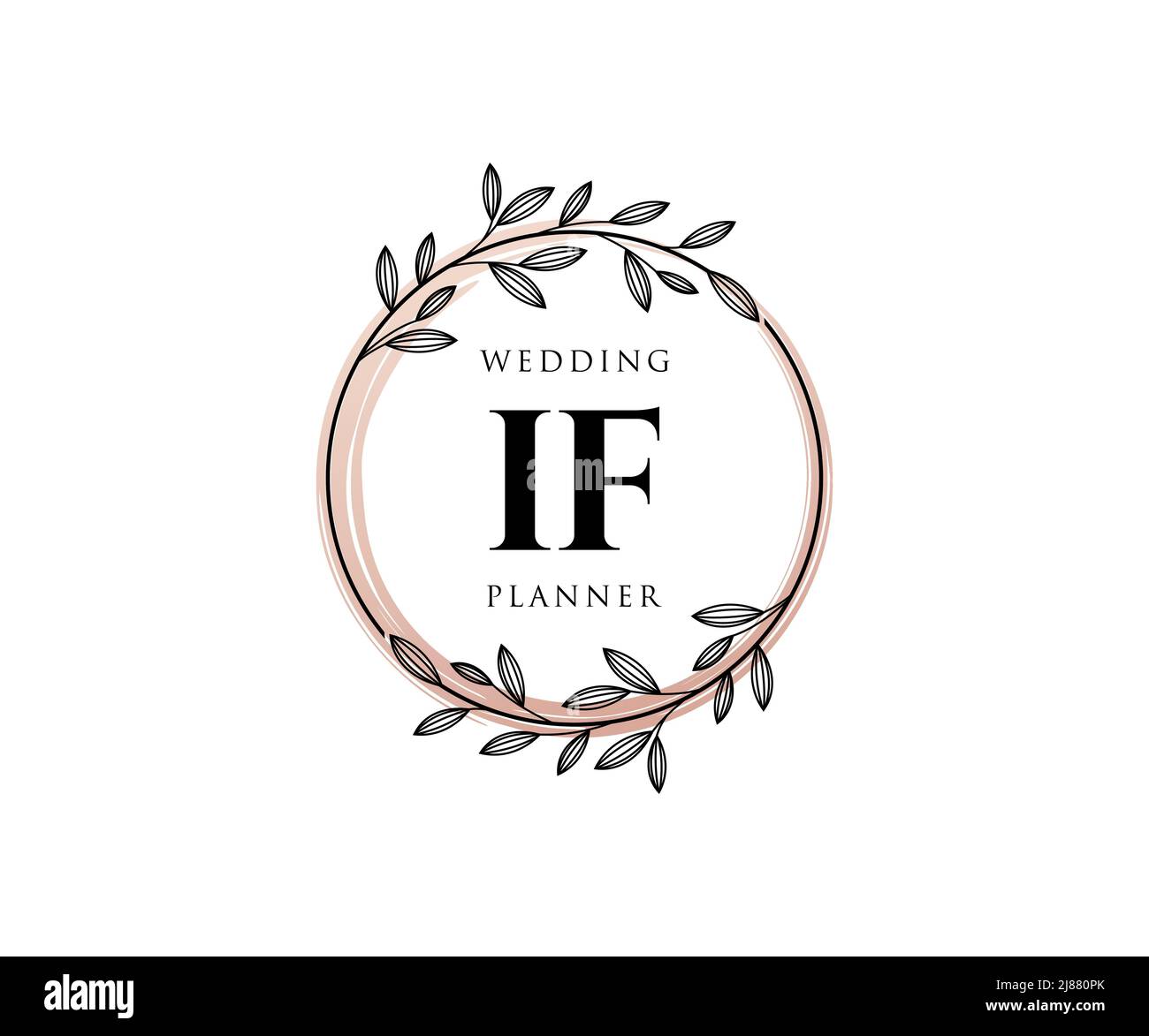 IF Initials letter Wedding monogram logos collection, hand drawn modern ...