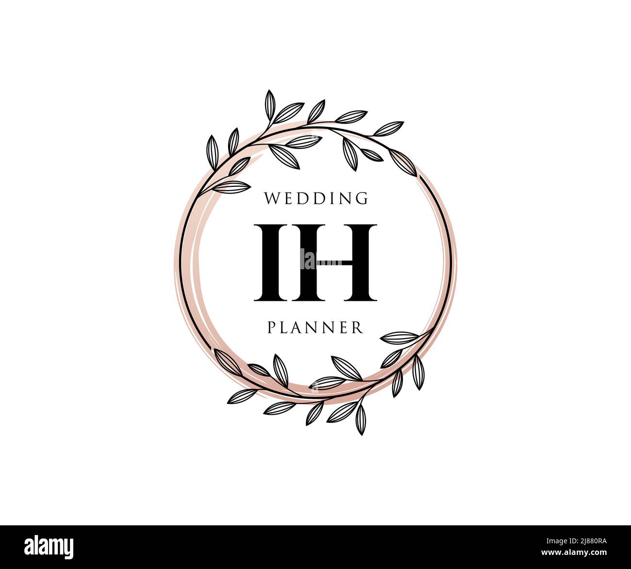 IH Initials letter Wedding monogram logos collection, hand drawn modern ...