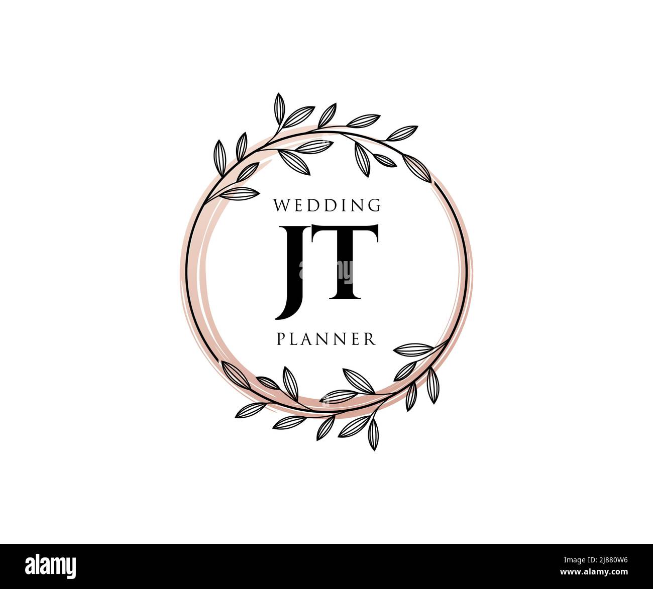 JT Initials letter Wedding monogram logos collection, hand drawn modern minimalistic and floral ...