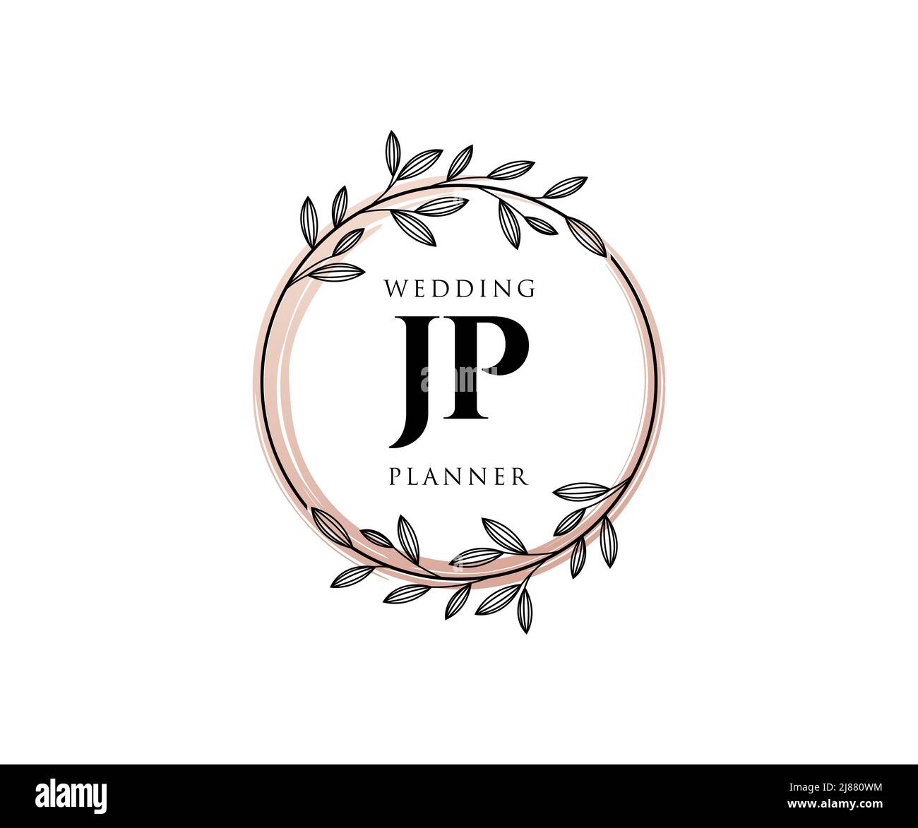JP Initials letter Wedding monogram logos collection, hand drawn modern ...