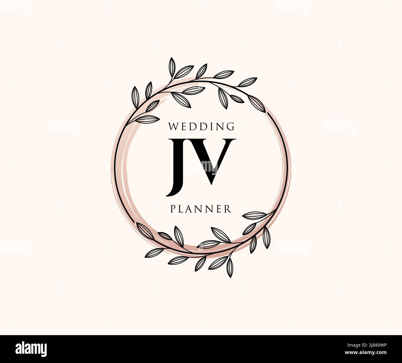 JV Initials letter Wedding monogram logos collection, hand drawn modern ...