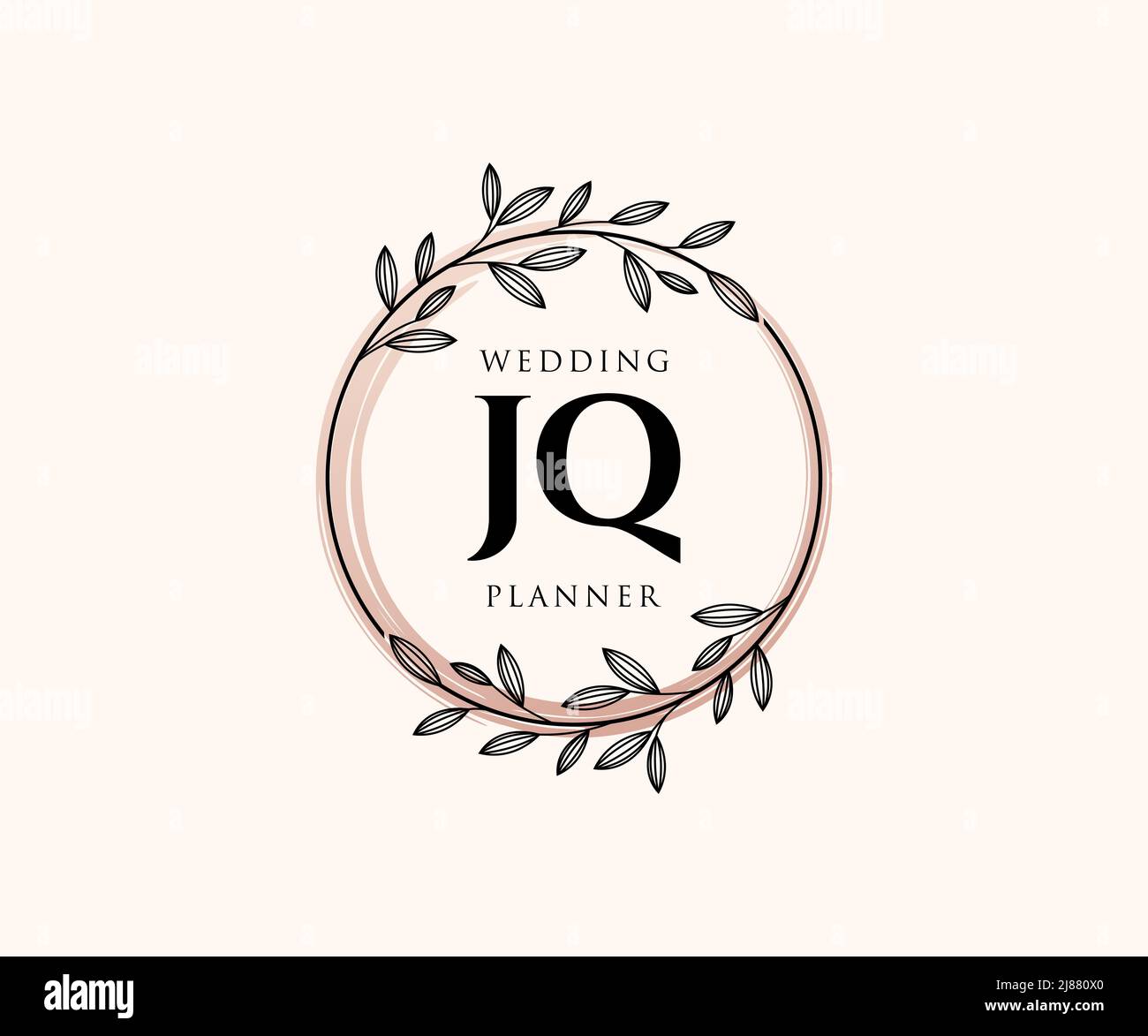JQ Initials letter Wedding monogram logos collection, hand drawn modern ...