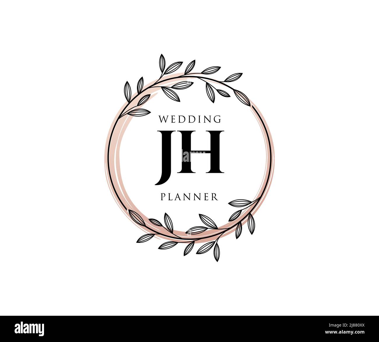 JH Initials letter Wedding monogram logos collection, hand drawn modern ...