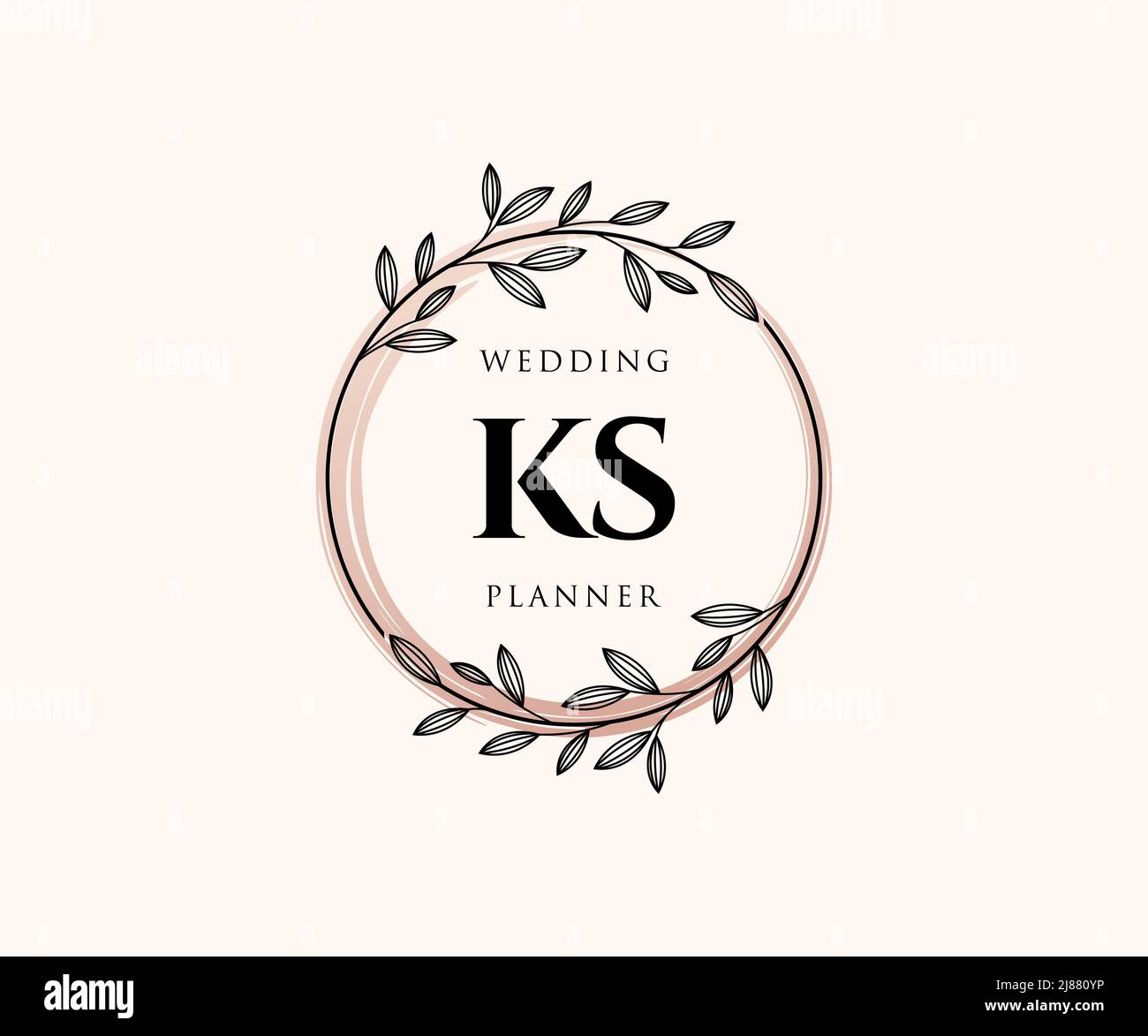 KS Initials letter Wedding monogram logos collection, hand drawn modern ...