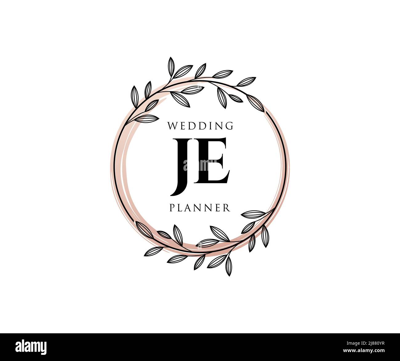 JE Initials letter Wedding monogram logos collection, hand drawn modern ...