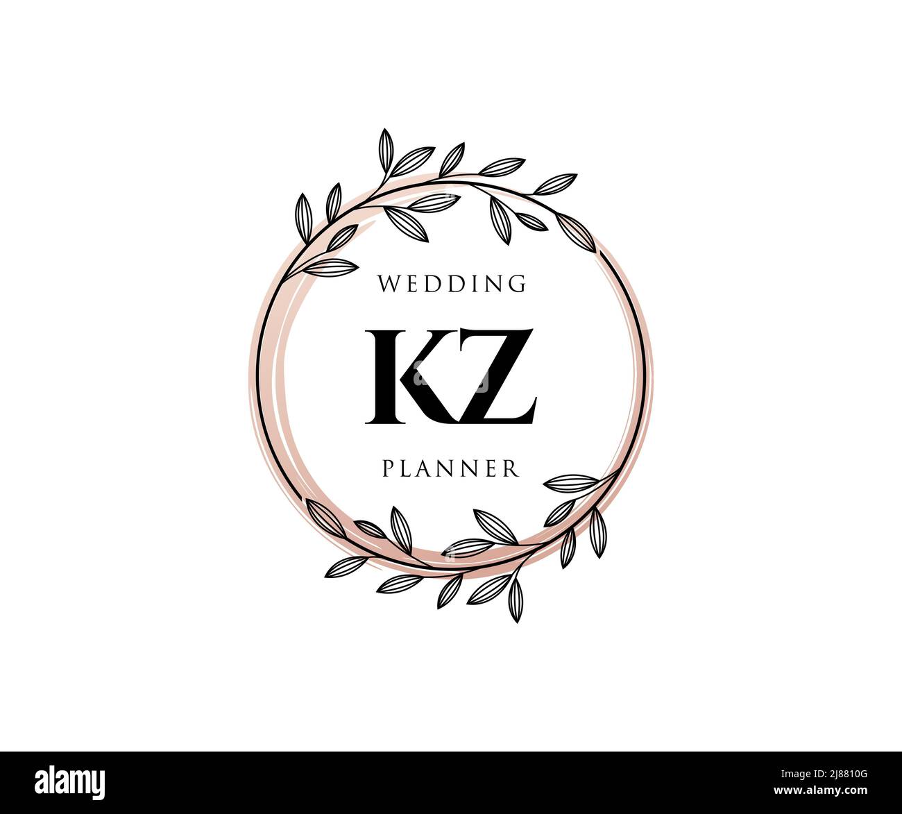 KZ Initials letter Wedding monogram logos collection, hand drawn modern ...