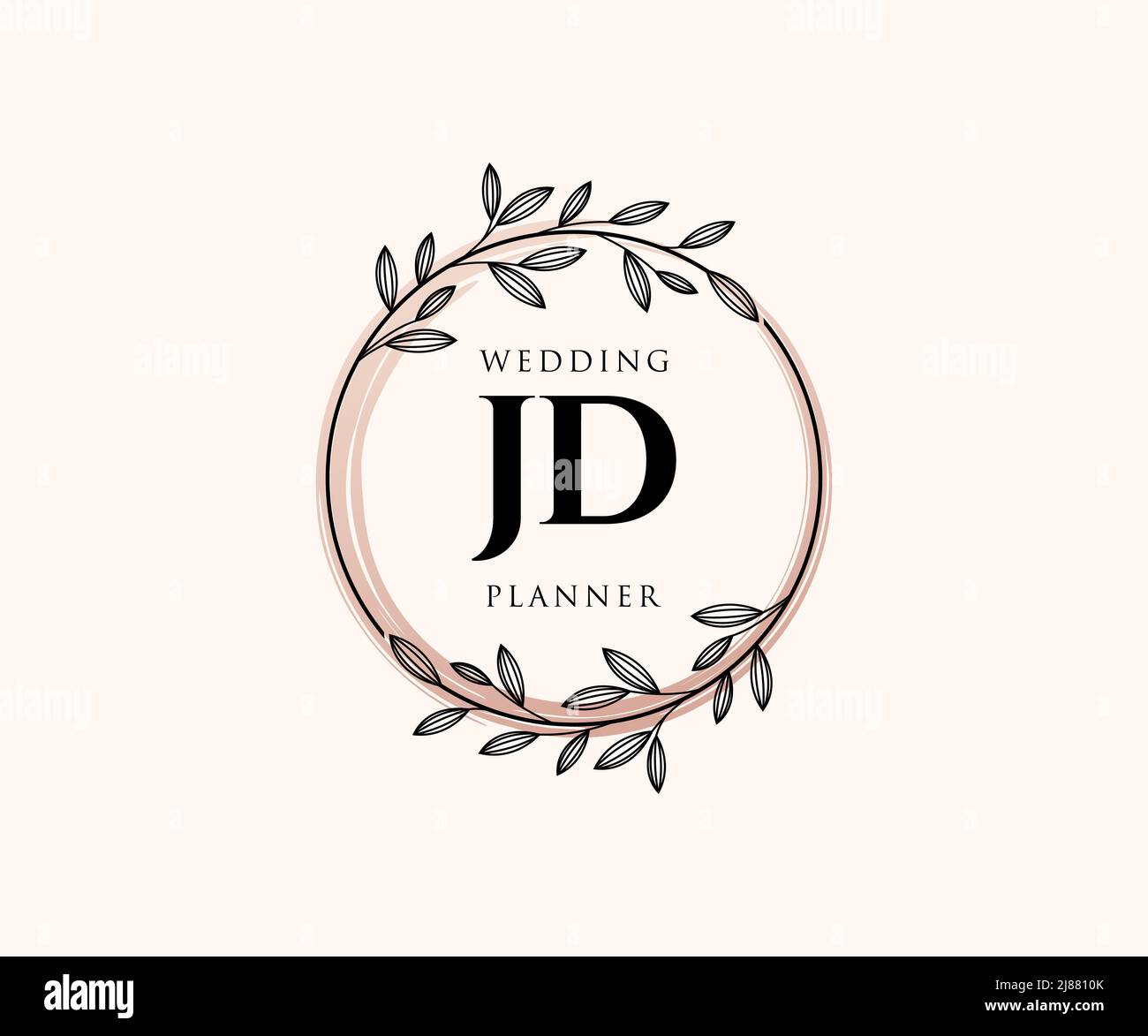 JD Initials letter Wedding monogram logos collection, hand drawn modern ...