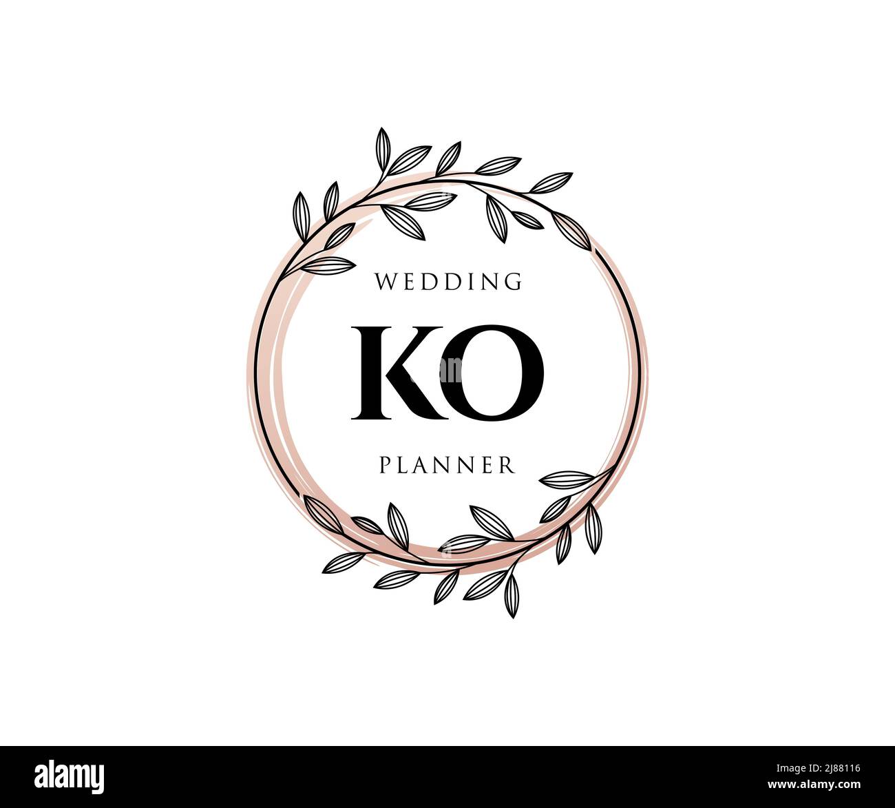 KO Initials letter Wedding monogram logos collection, hand drawn modern ...