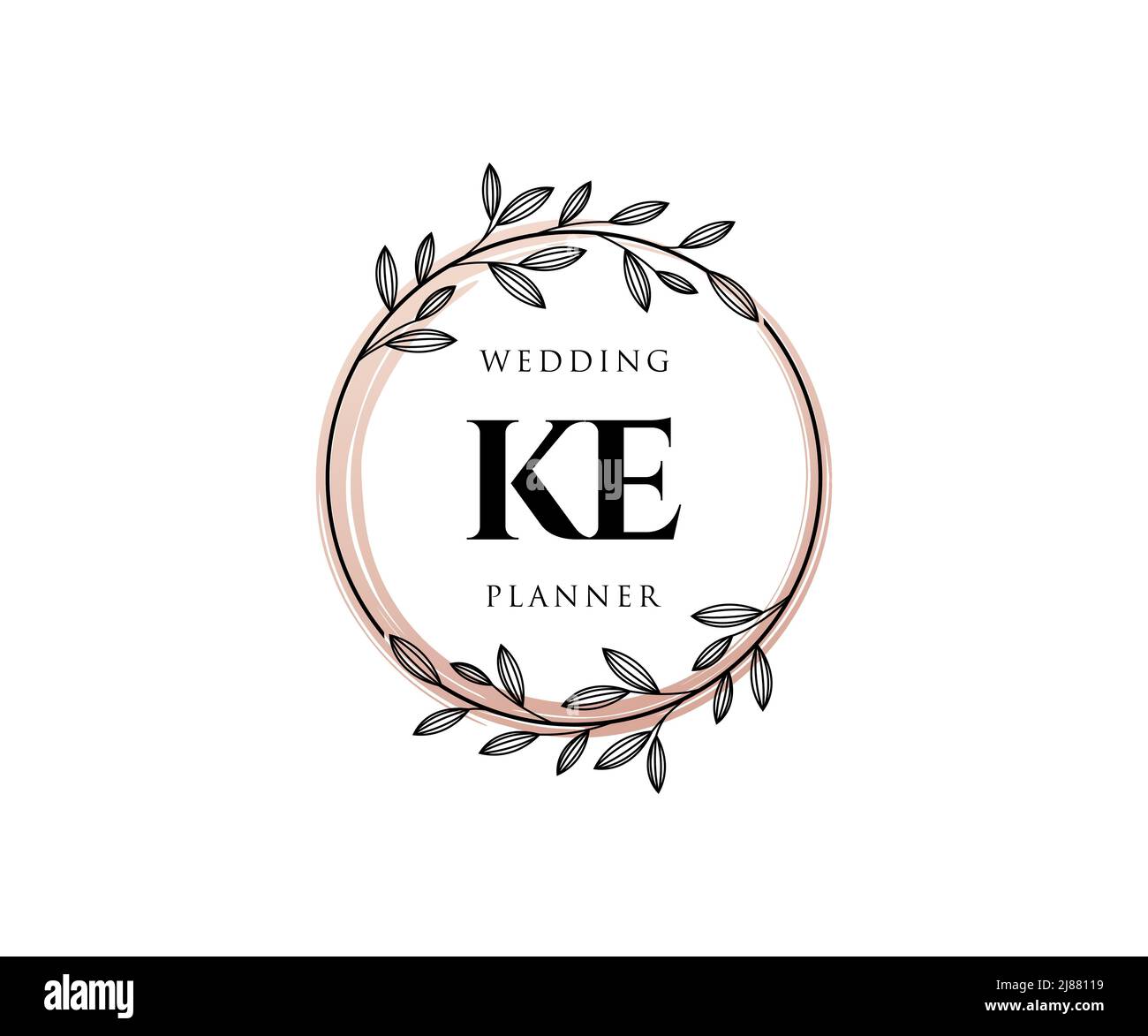 KE Initials letter Wedding monogram logos collection, hand drawn modern ...
