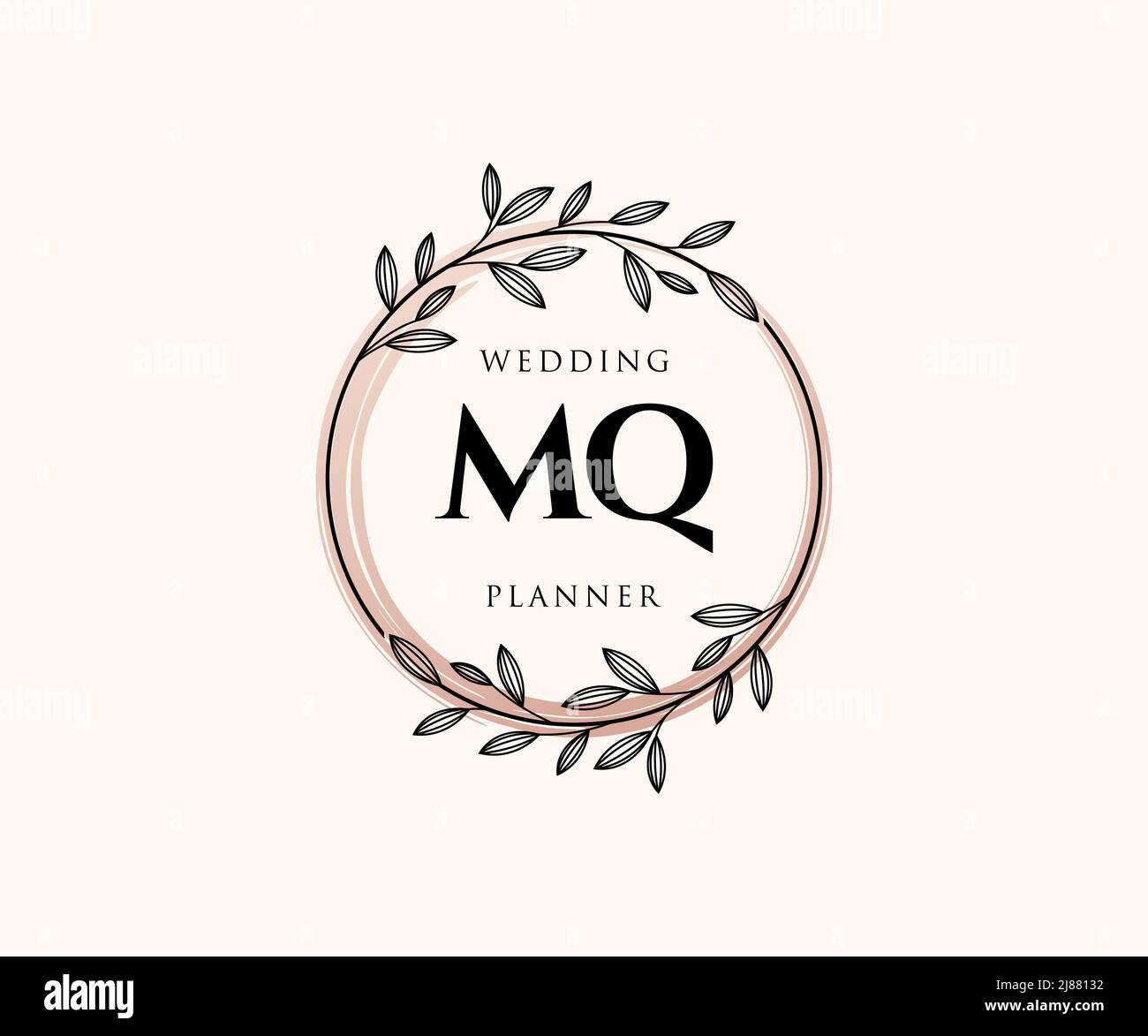 MQ Initials letter Wedding monogram logos collection, hand drawn modern ...