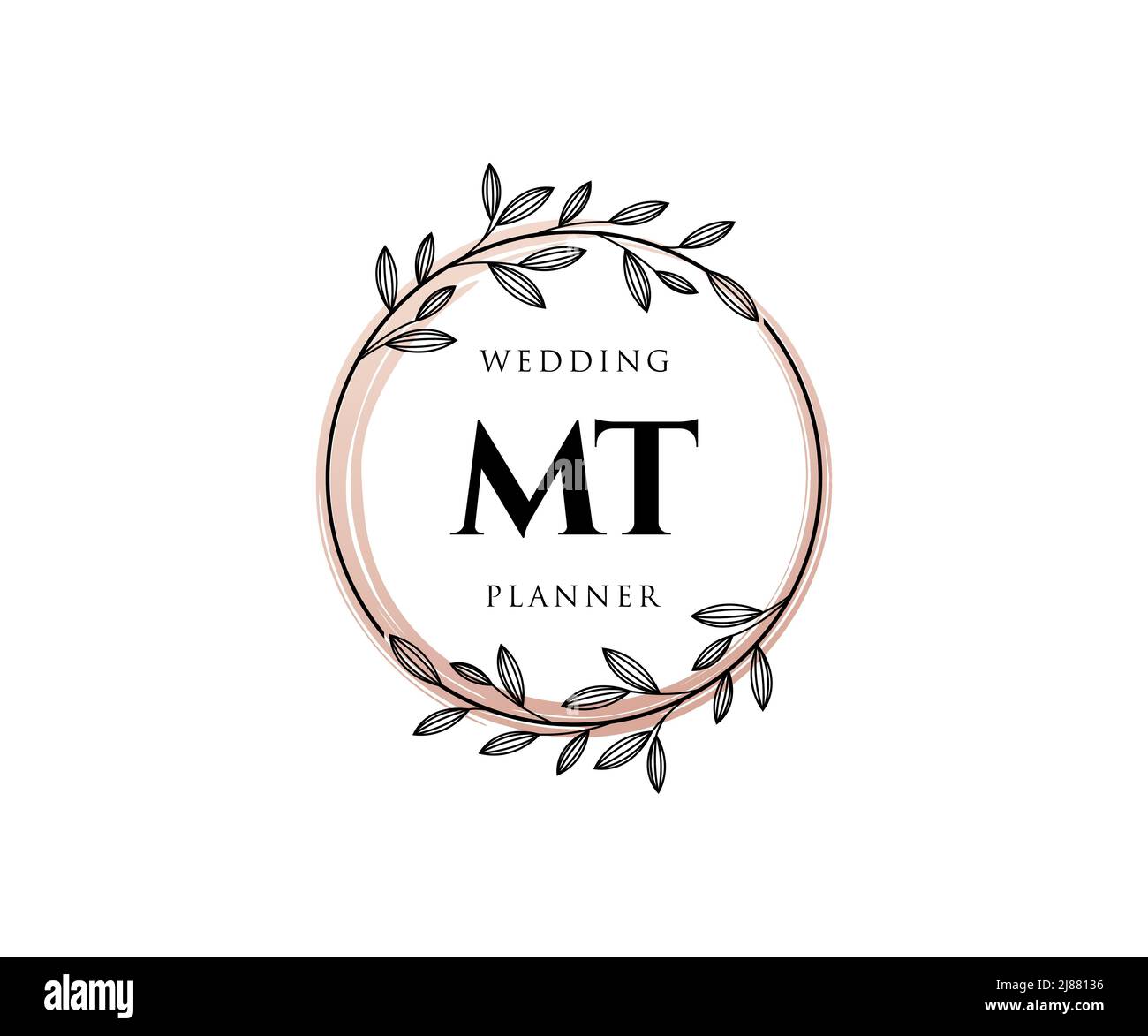 MT Initials letter Wedding monogram logos collection, hand drawn modern ...