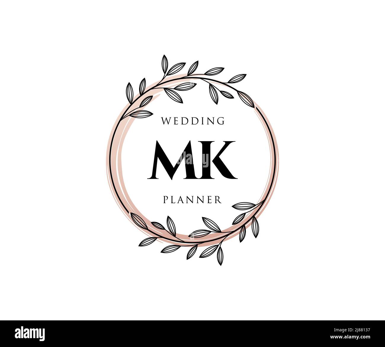 MK Initials letter Wedding monogram logos collection, hand drawn modern ...