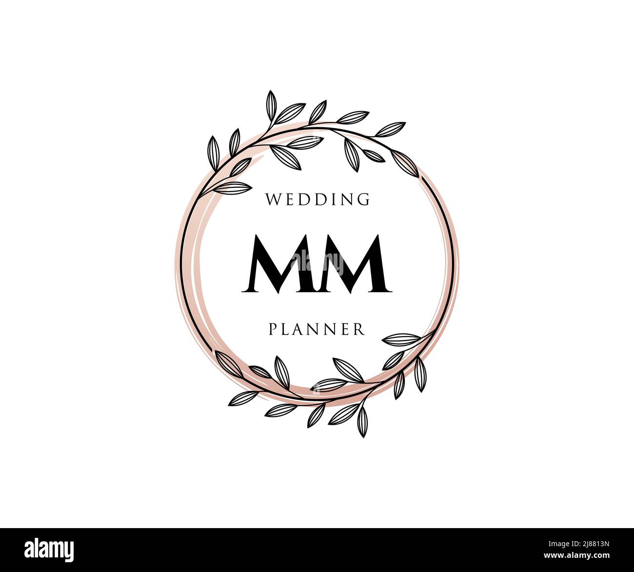 MM Initials letter Wedding monogram logos collection, hand drawn modern ...
