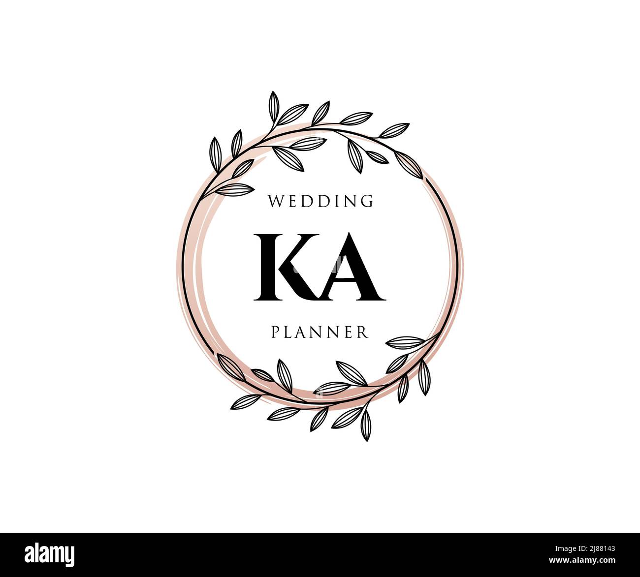 KA Initials letter Wedding monogram logos collection, hand drawn modern ...