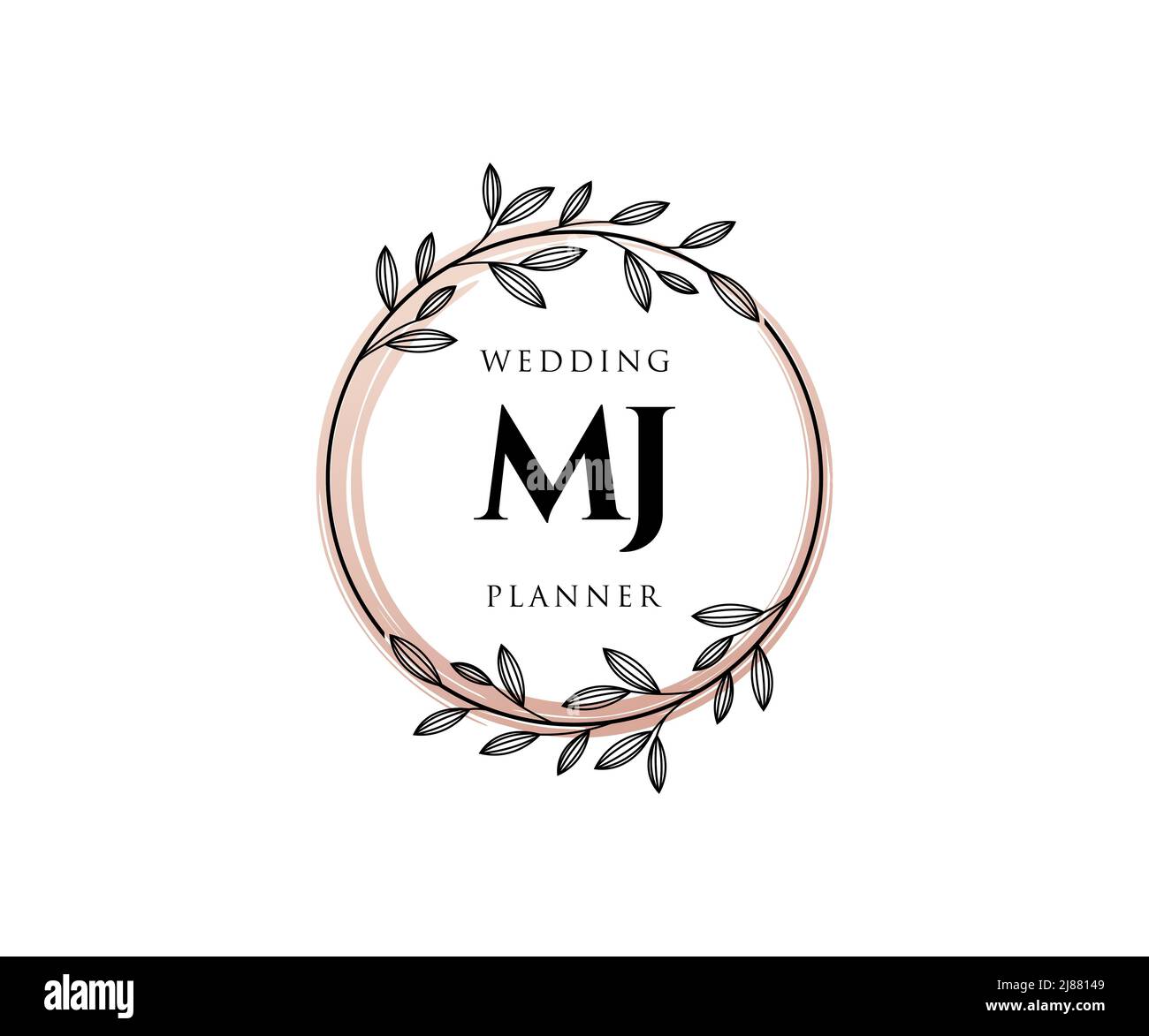 MJ Initials letter Wedding monogram logos collection, hand drawn modern ...