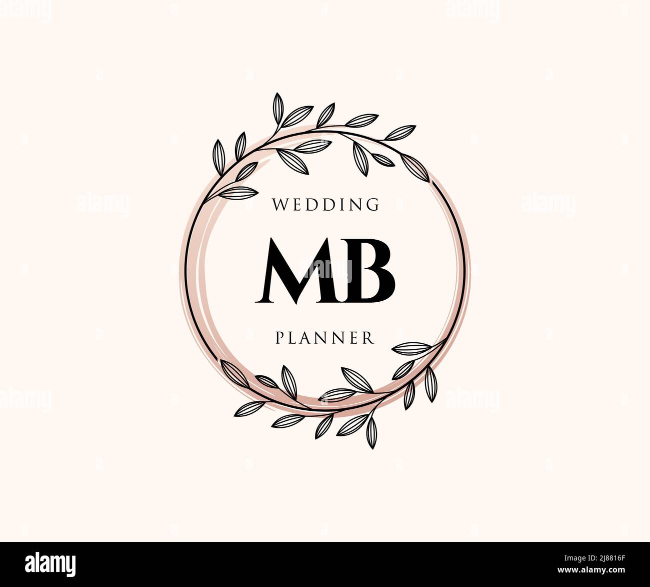 MB Initials letter Wedding monogram logos collection, hand drawn modern ...