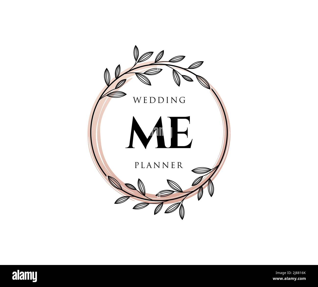 ME Initials letter Wedding monogram logos collection, hand drawn modern ...