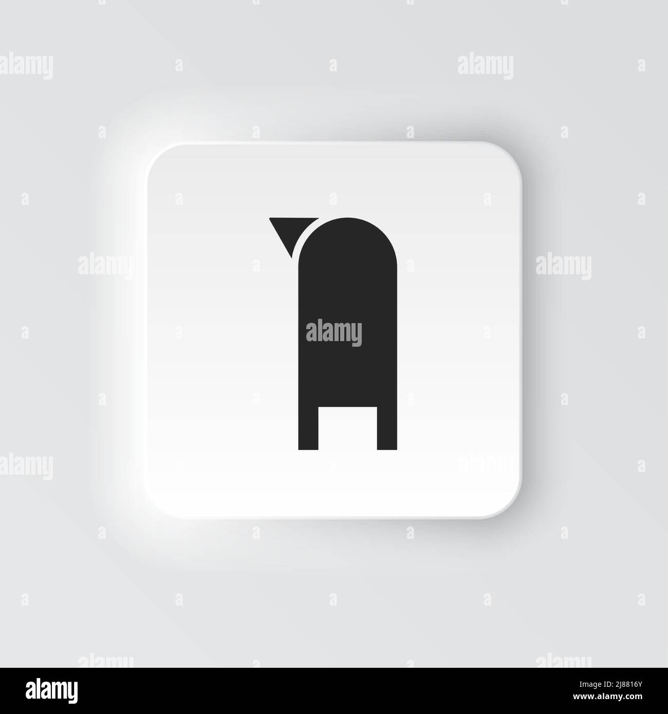 Rectangle button icon Mailbox. Button banner Rectangle badge interface for application ...